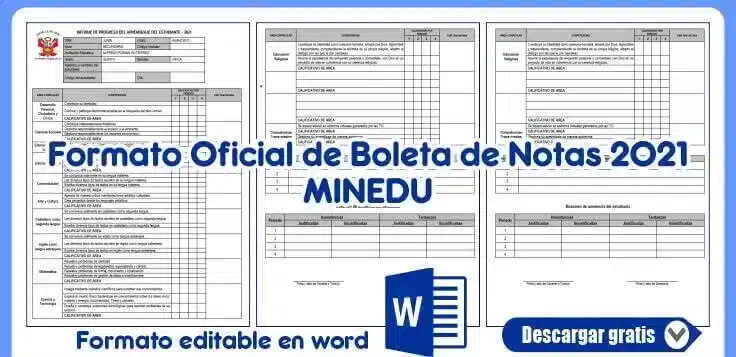 Plantilla De Boleta De Calificaciones En Blanco